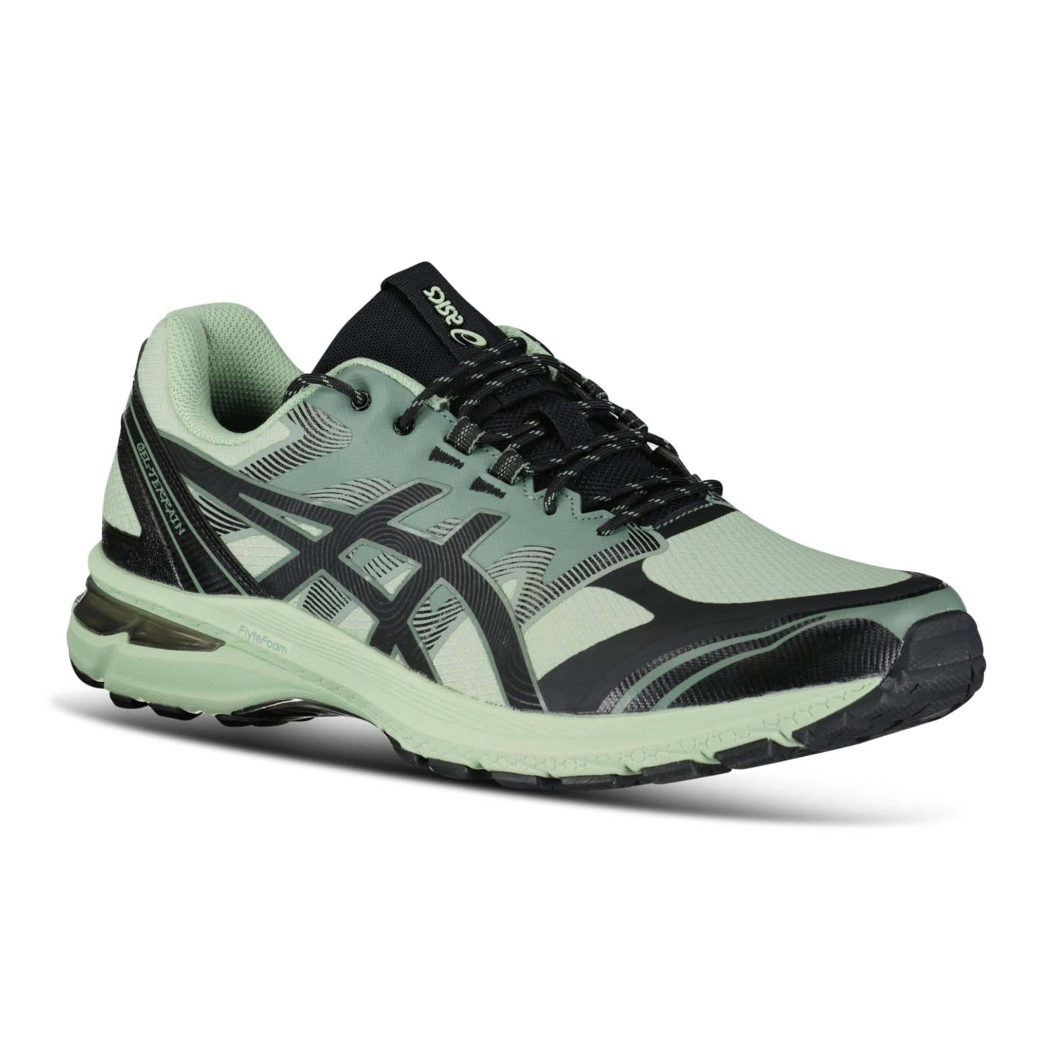 Asics GEL TERRAIN 300 Trainers Jade Green & Black – Kick Game