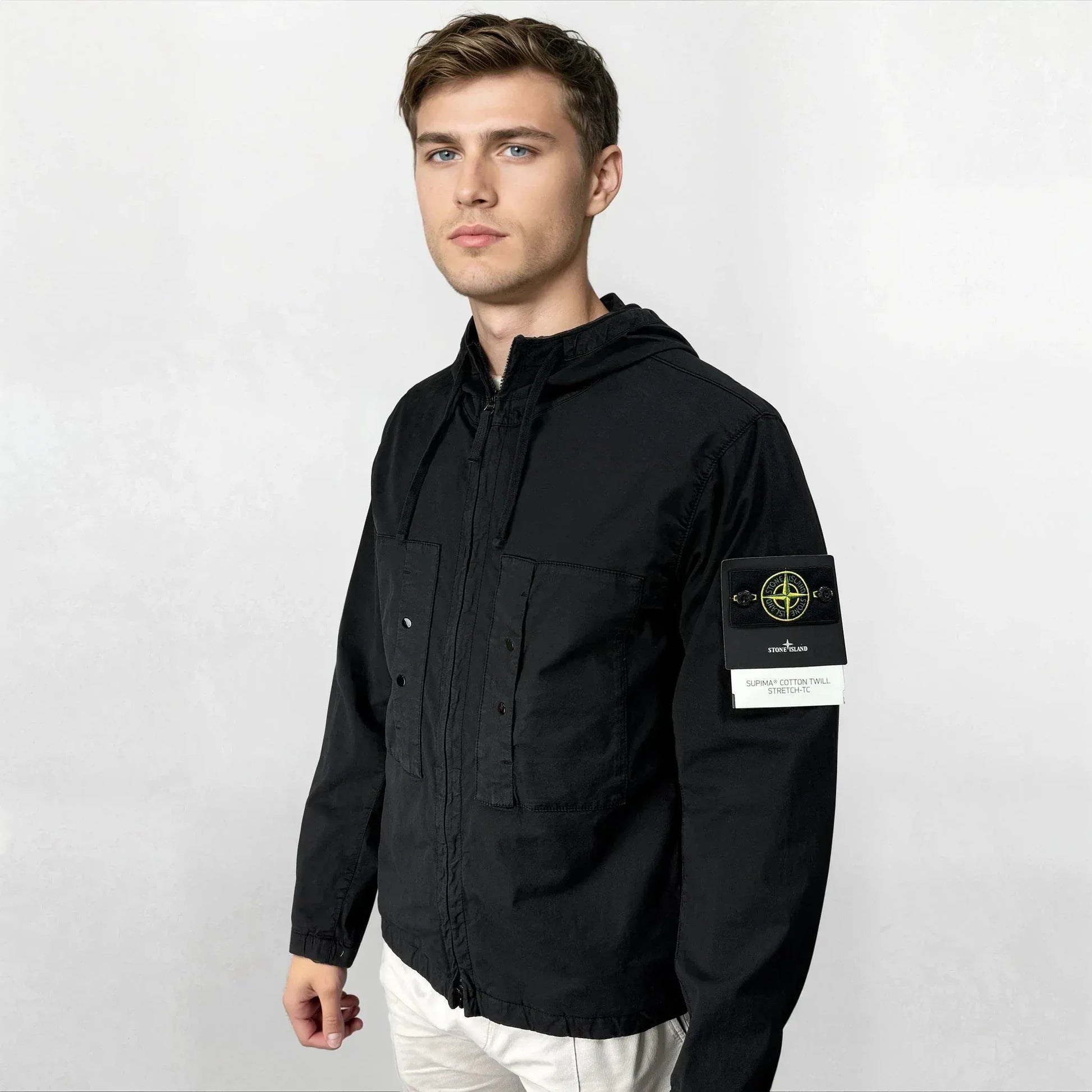 Stone Island Black Chest Pocket Hooded Jacket – Kick Game